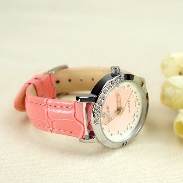 Cute Pink Lace Ladies Leather Watch on Luulla